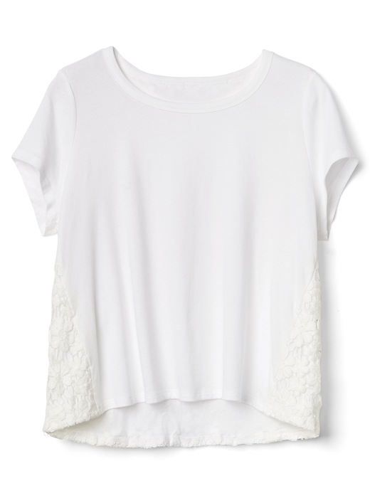 Lace Back Short Sleeve Crewneck T-Shirt | Gap