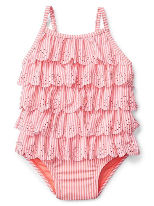 Baby Eyelet Ruffle Swim One-Piece | Gap