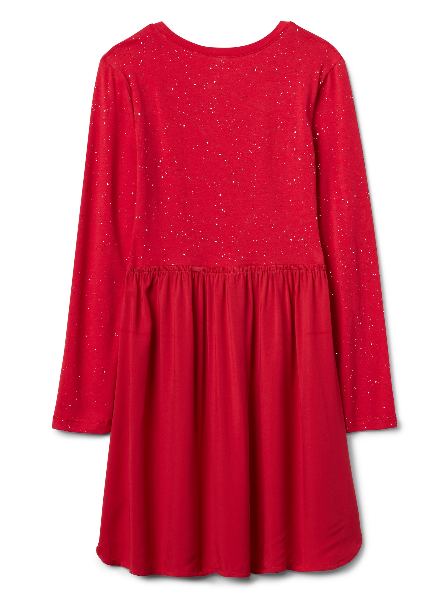 Shimmer dot mix-fabric dress | Gap