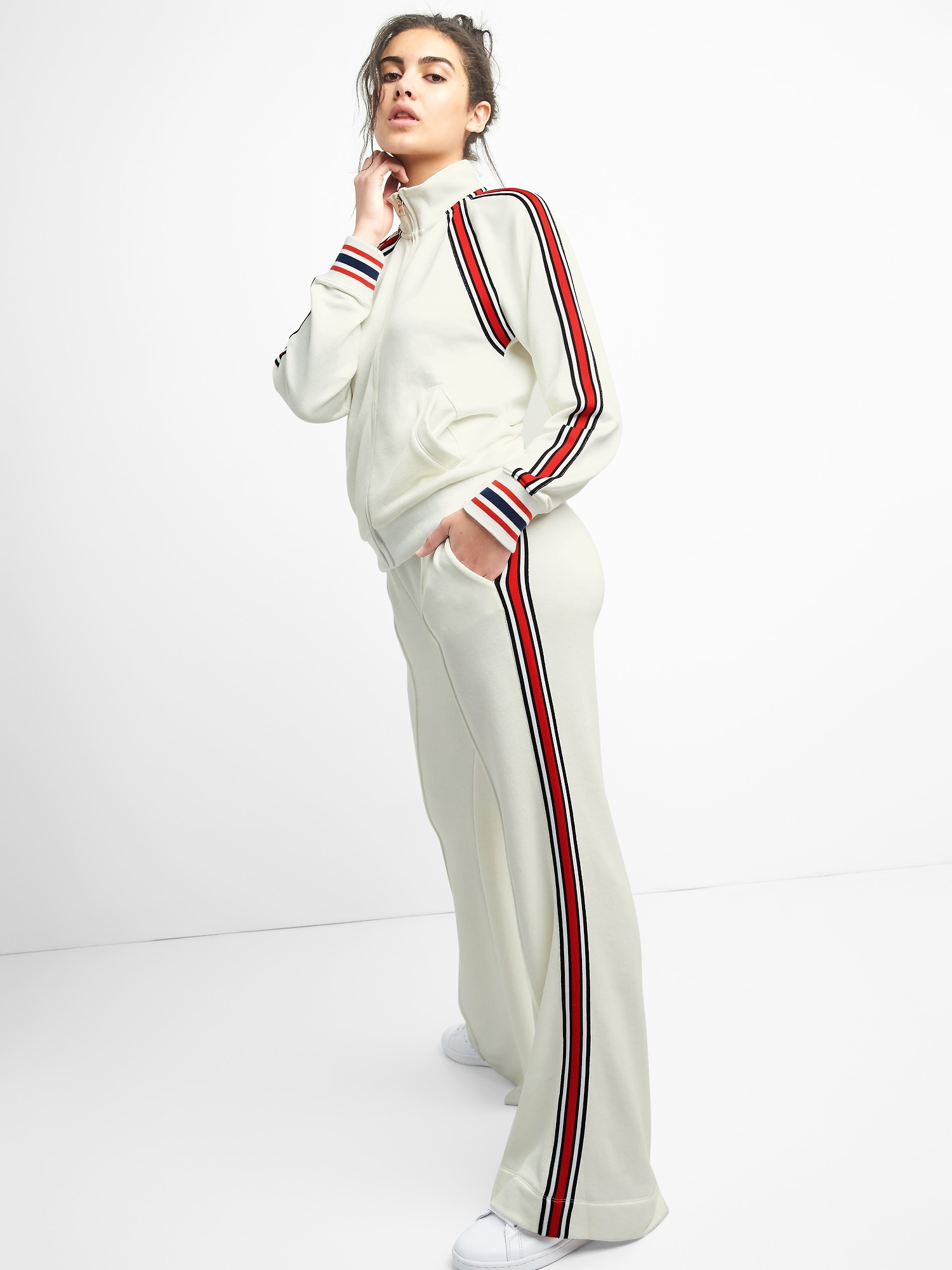 Side Stripe Wide-Leg Track Pants | Gap