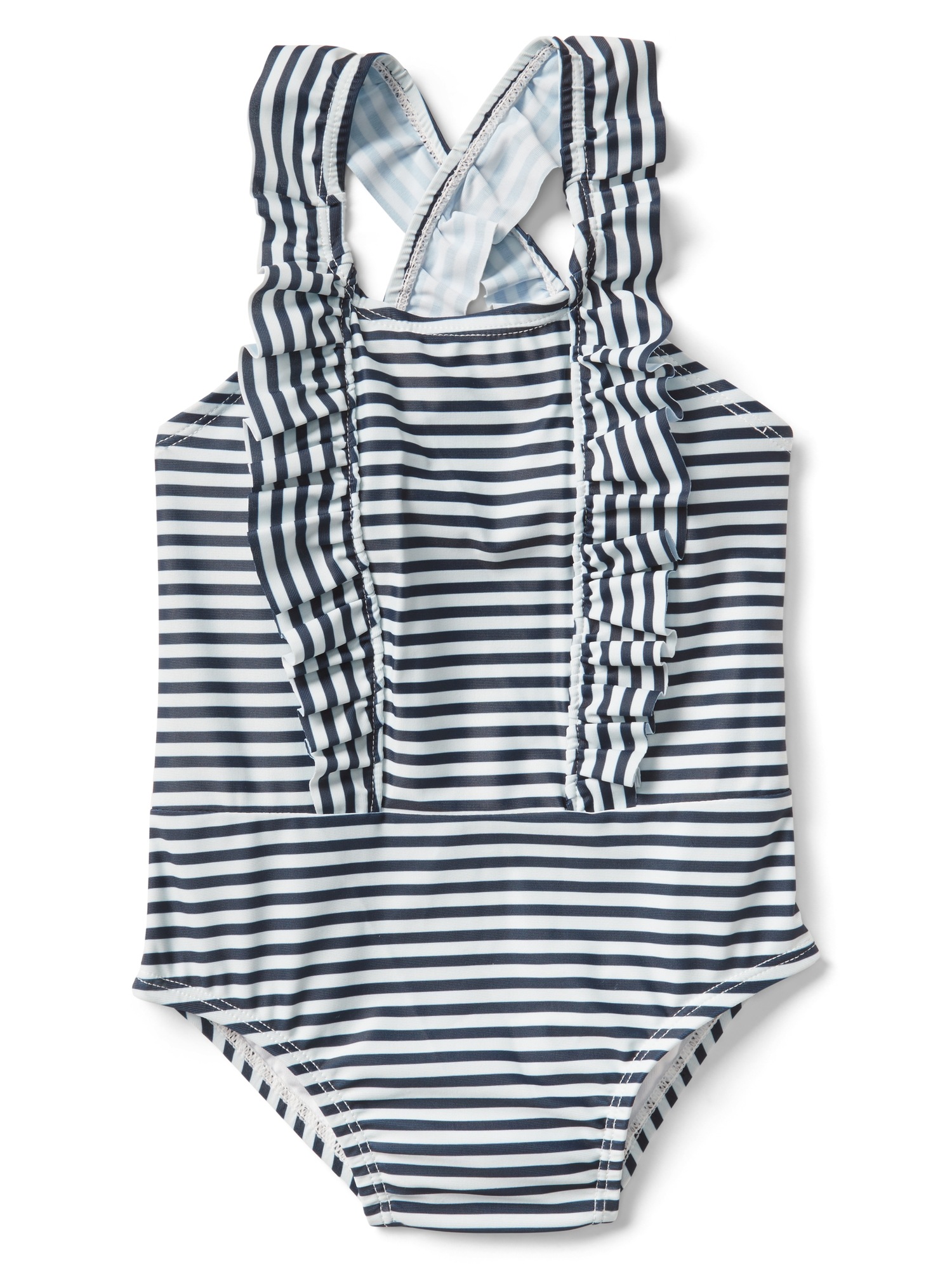 Stripe Ruffle One-Piece | Gap