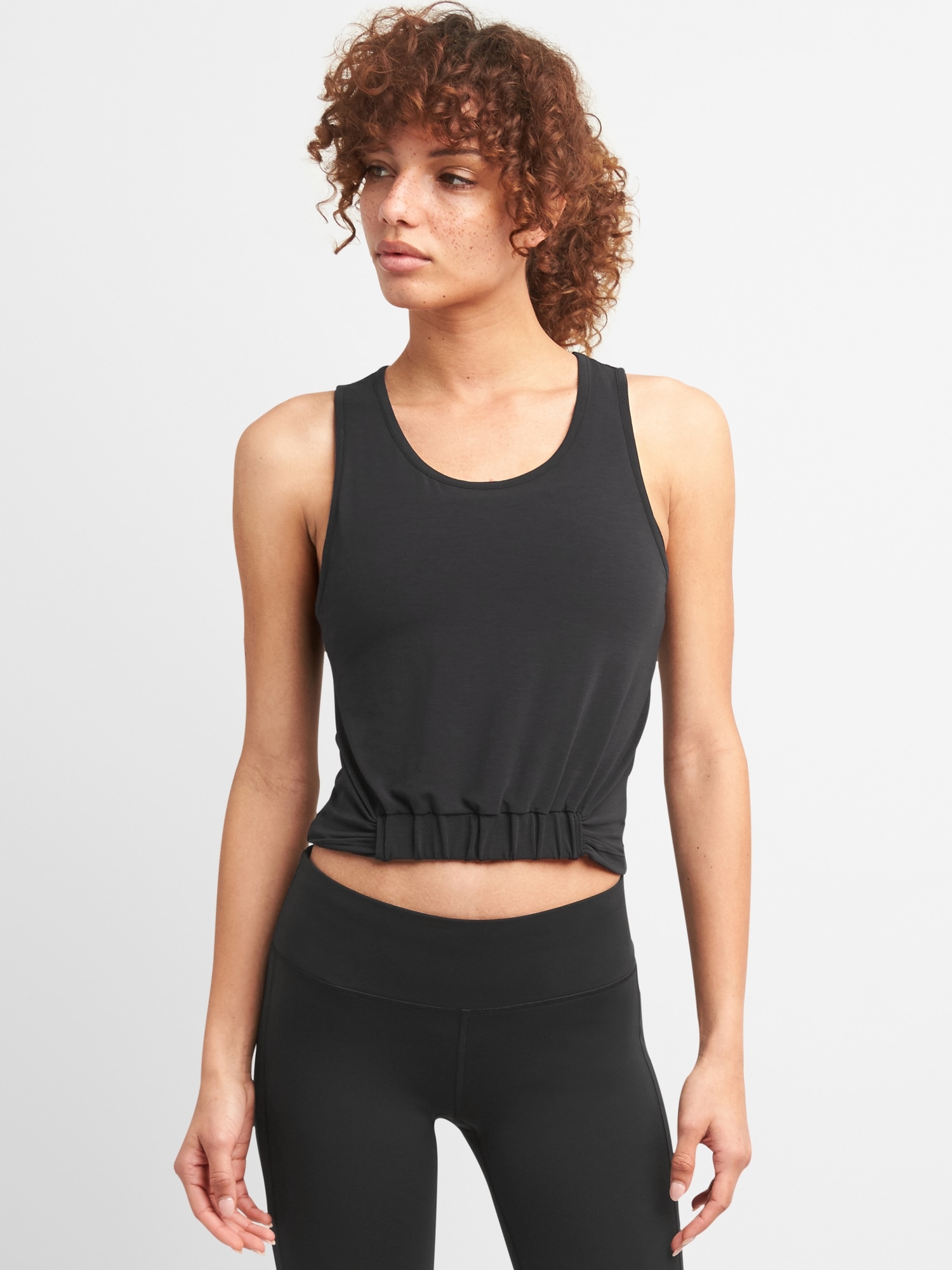 GapFit Breathe Gathered Front Tank Top | Gap