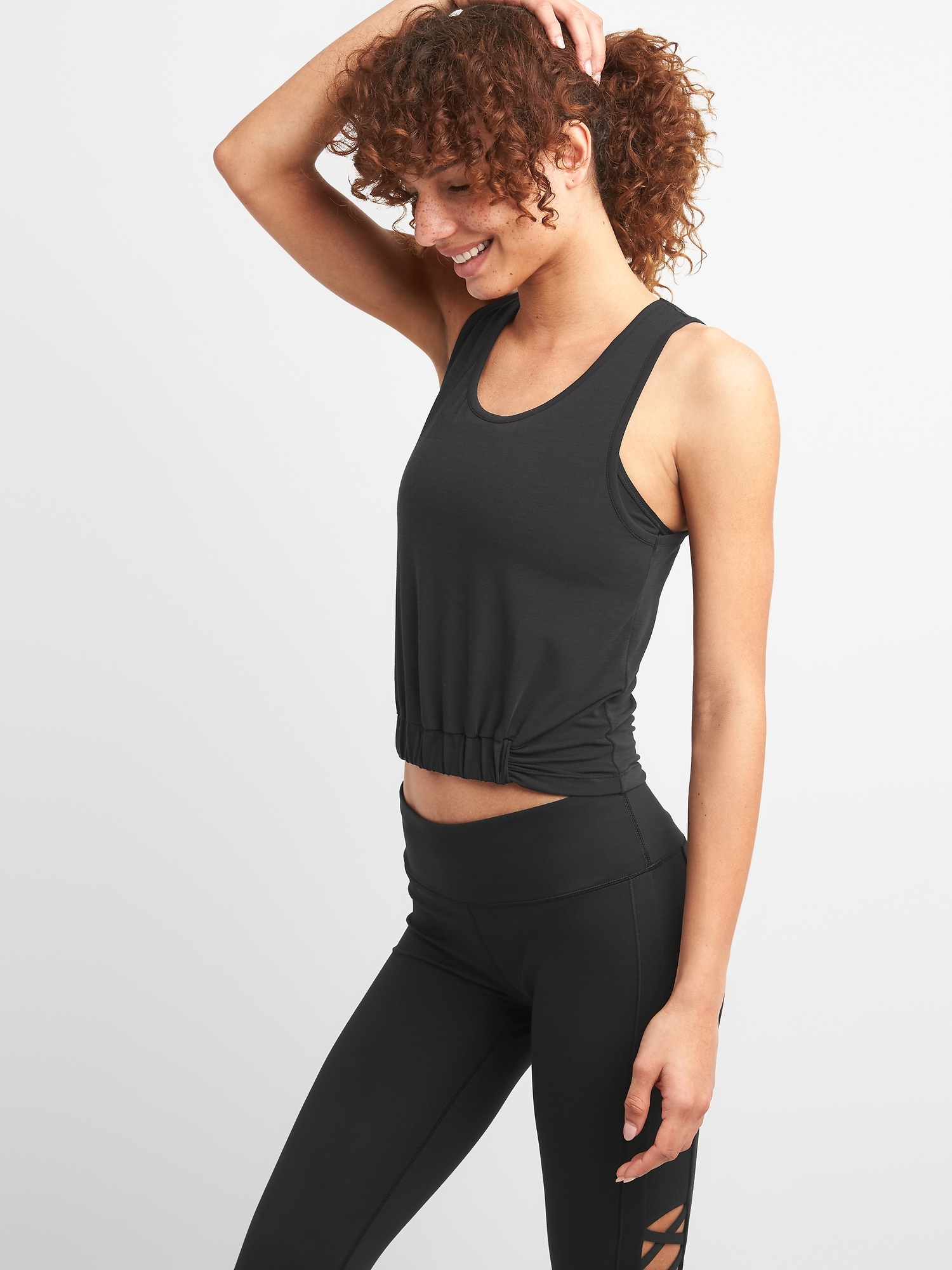 GapFit Breathe Gathered Front Tank Top | Gap