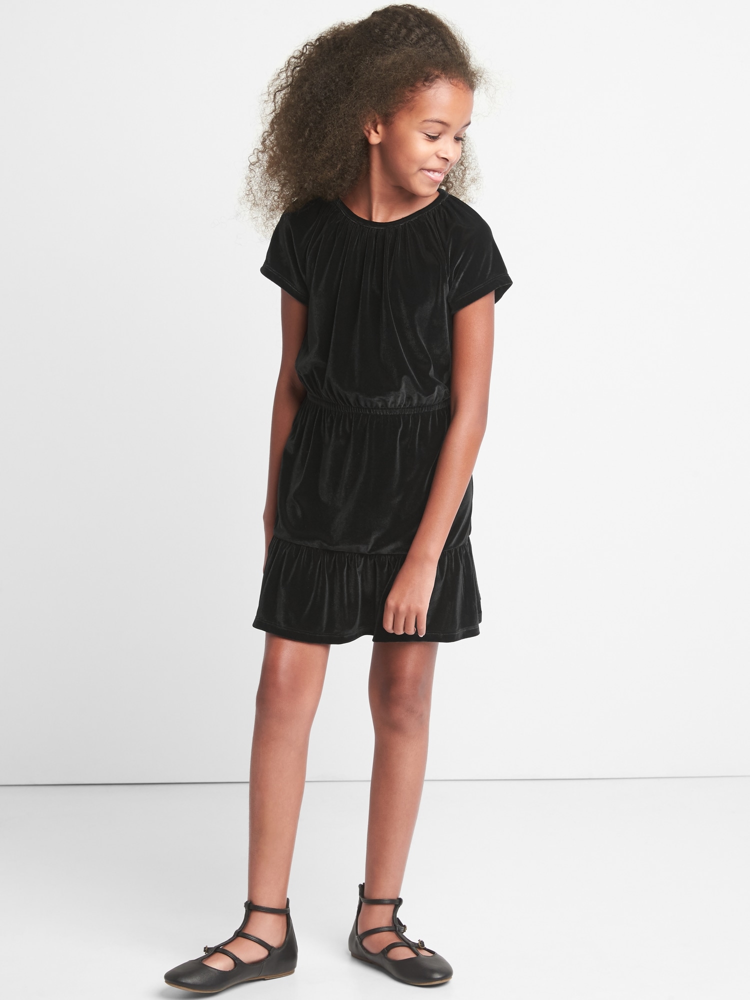 Velvet keyhole tiered dress | Gap
