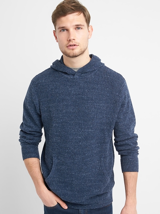 Waffle knit pullover hoodie | Gap