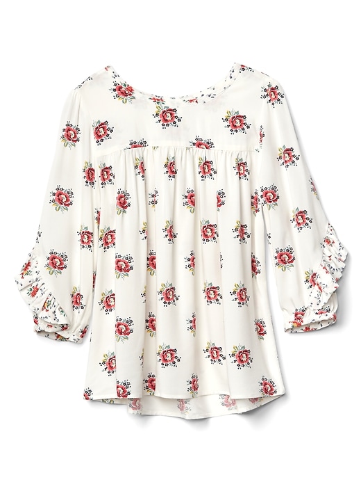 Floral shirred ruffle top | Gap