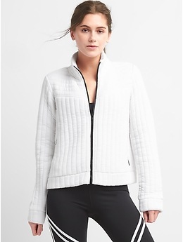 GapFit Mockneck Zip Jacket in Jacquard Knit | Gap