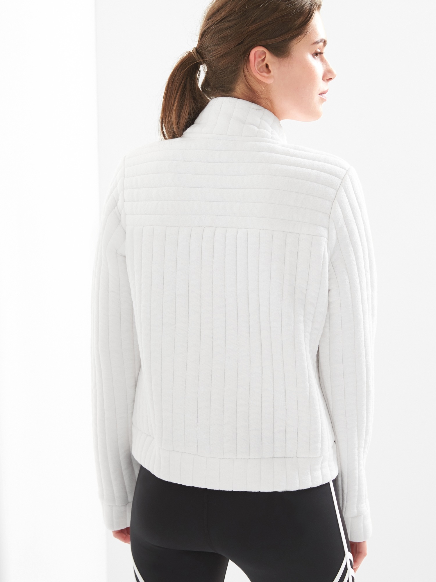 GapFit Mockneck Zip Jacket in Jacquard Knit | Gap