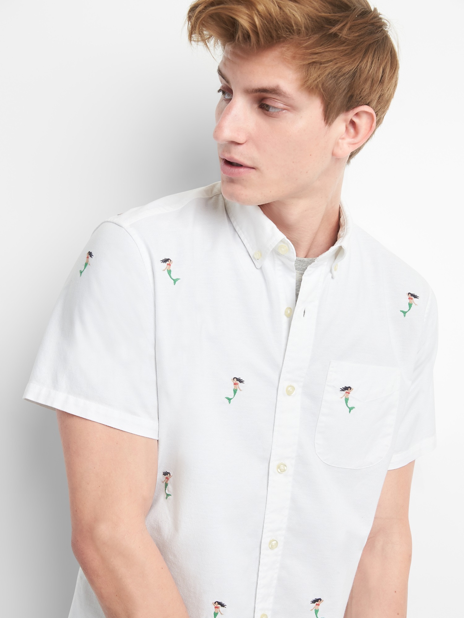 Lived In Stretch Oxford Short Sleeve Shirt Gap