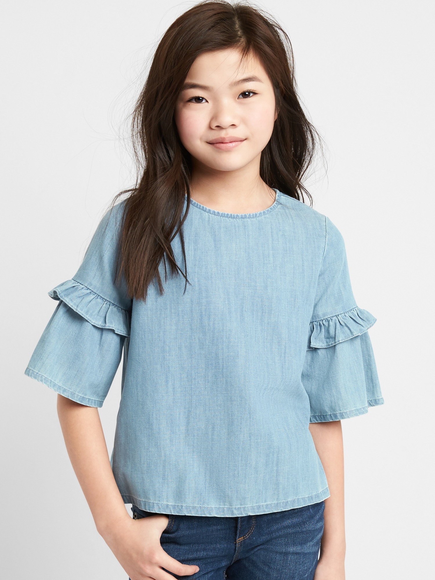 Denim Ruffle Top | Gap