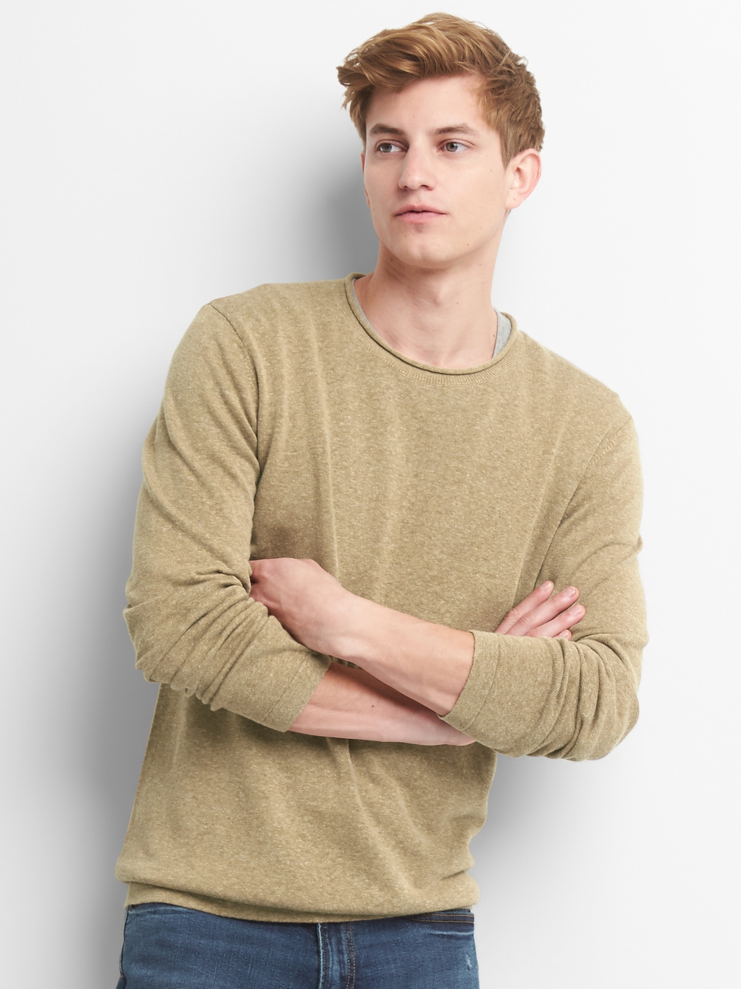 Pullover Crewneck Sweater in Linen | Gap
