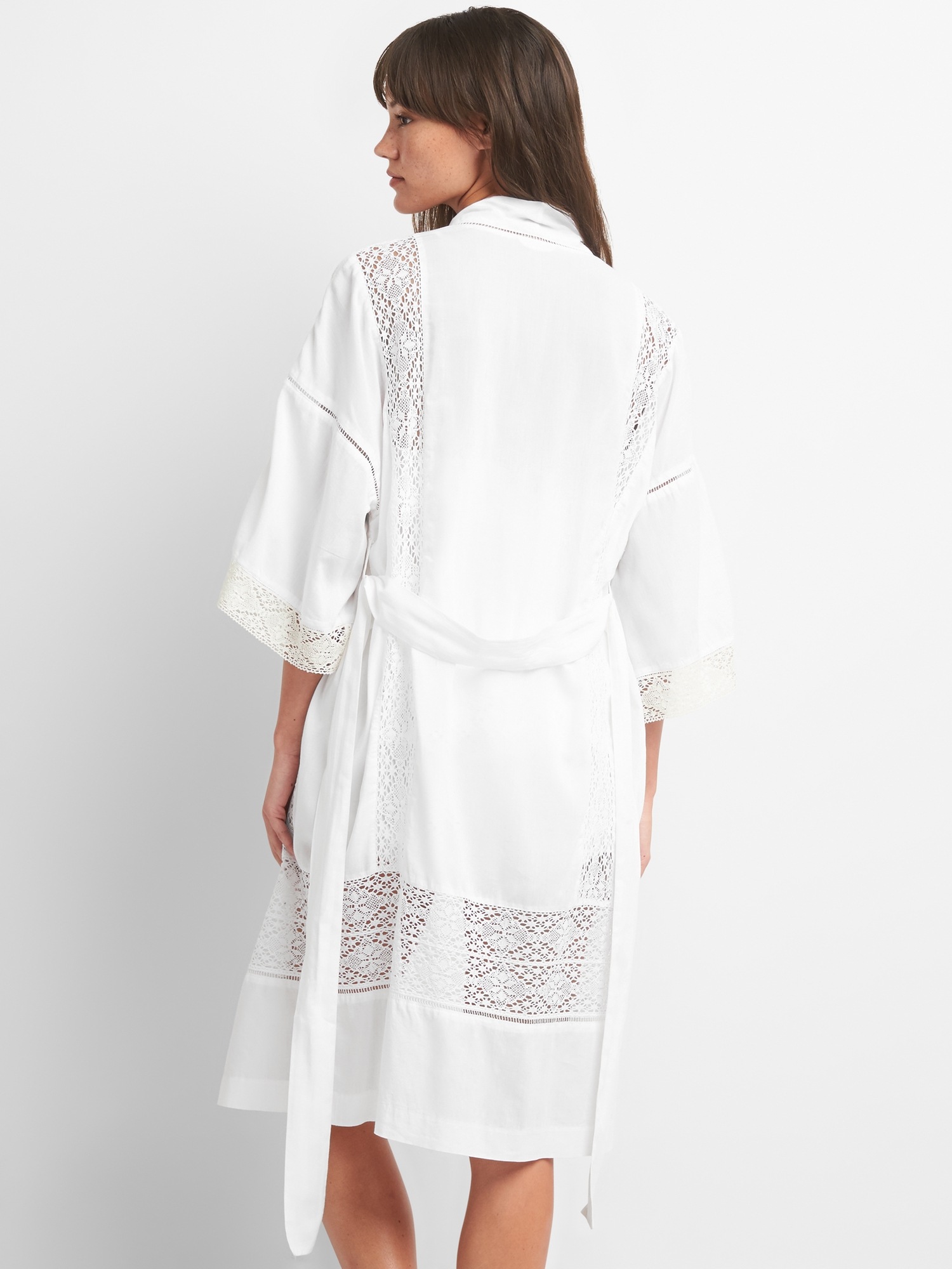 Dreamwell Lace Trim Robe | Gap