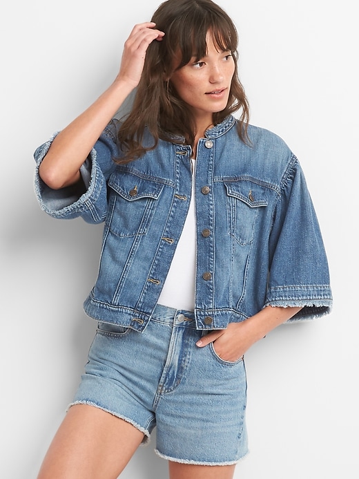 Icon Bell-Sleeve Denim Jacket | Gap