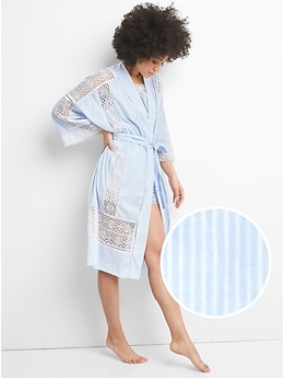 Dreamwell Lace Trim Robe | Gap