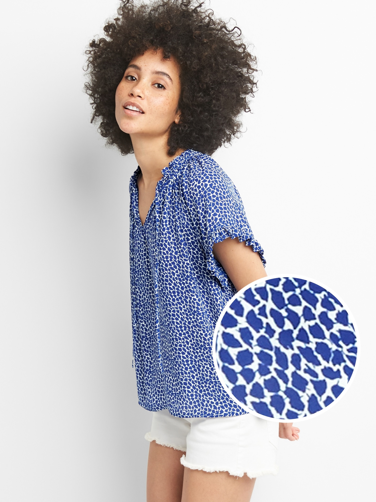 Ruffle Hem Short Sleeve Top | Gap