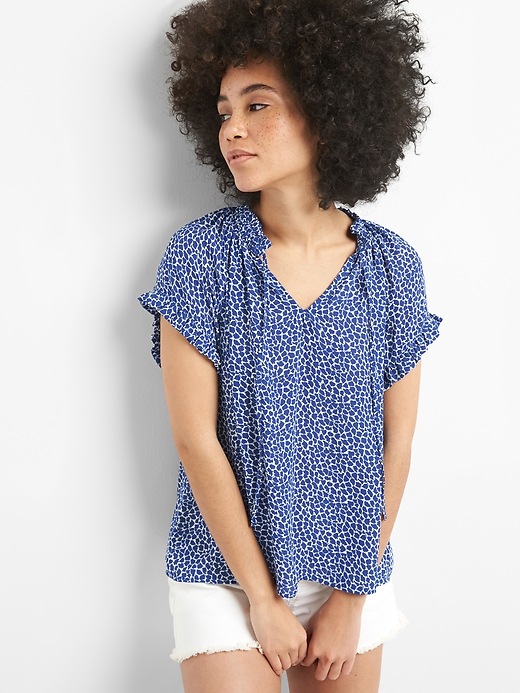 Ruffle Hem Short Sleeve Top | Gap