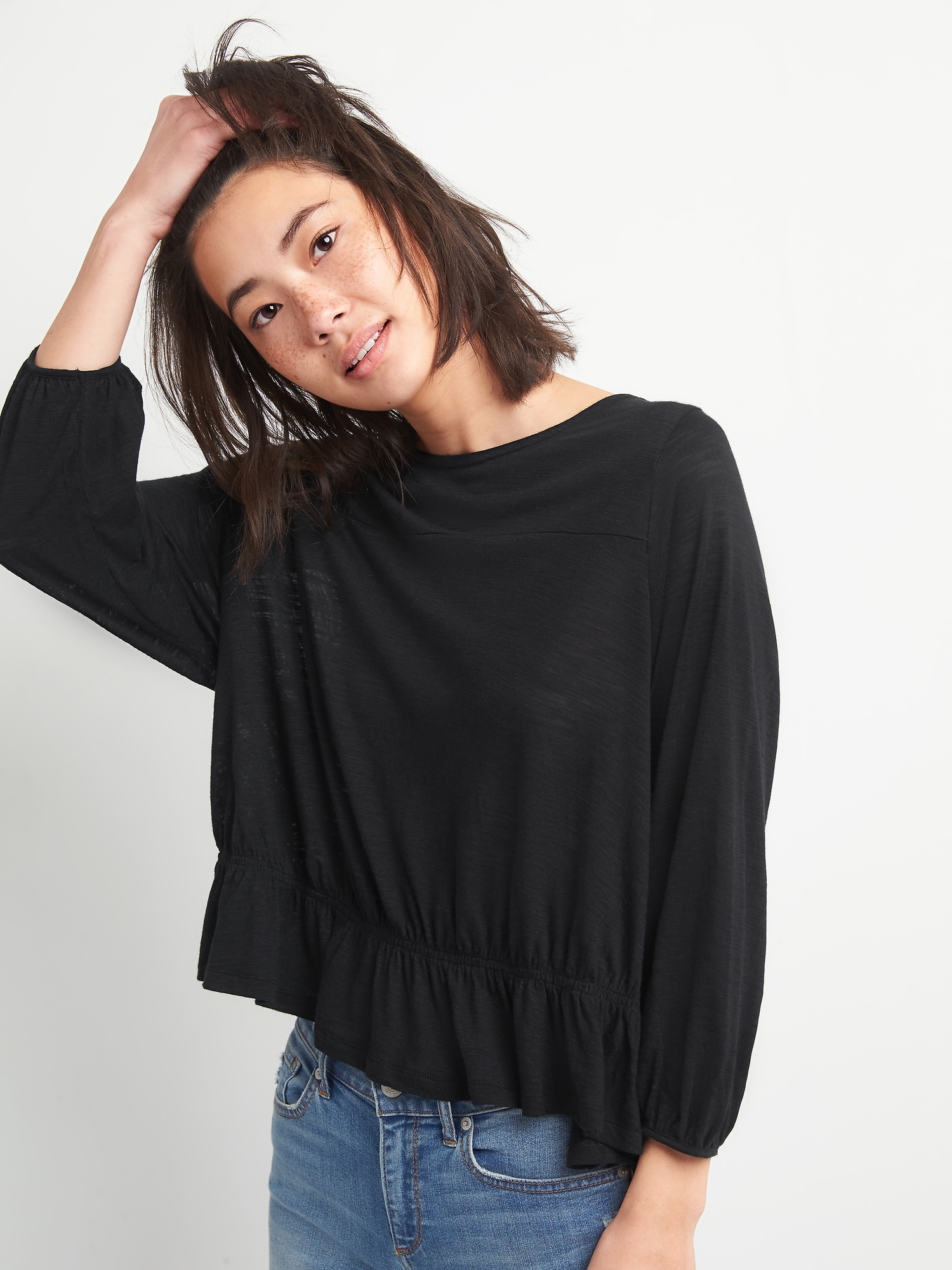 Long Sleeve Top with Smocking | Gap