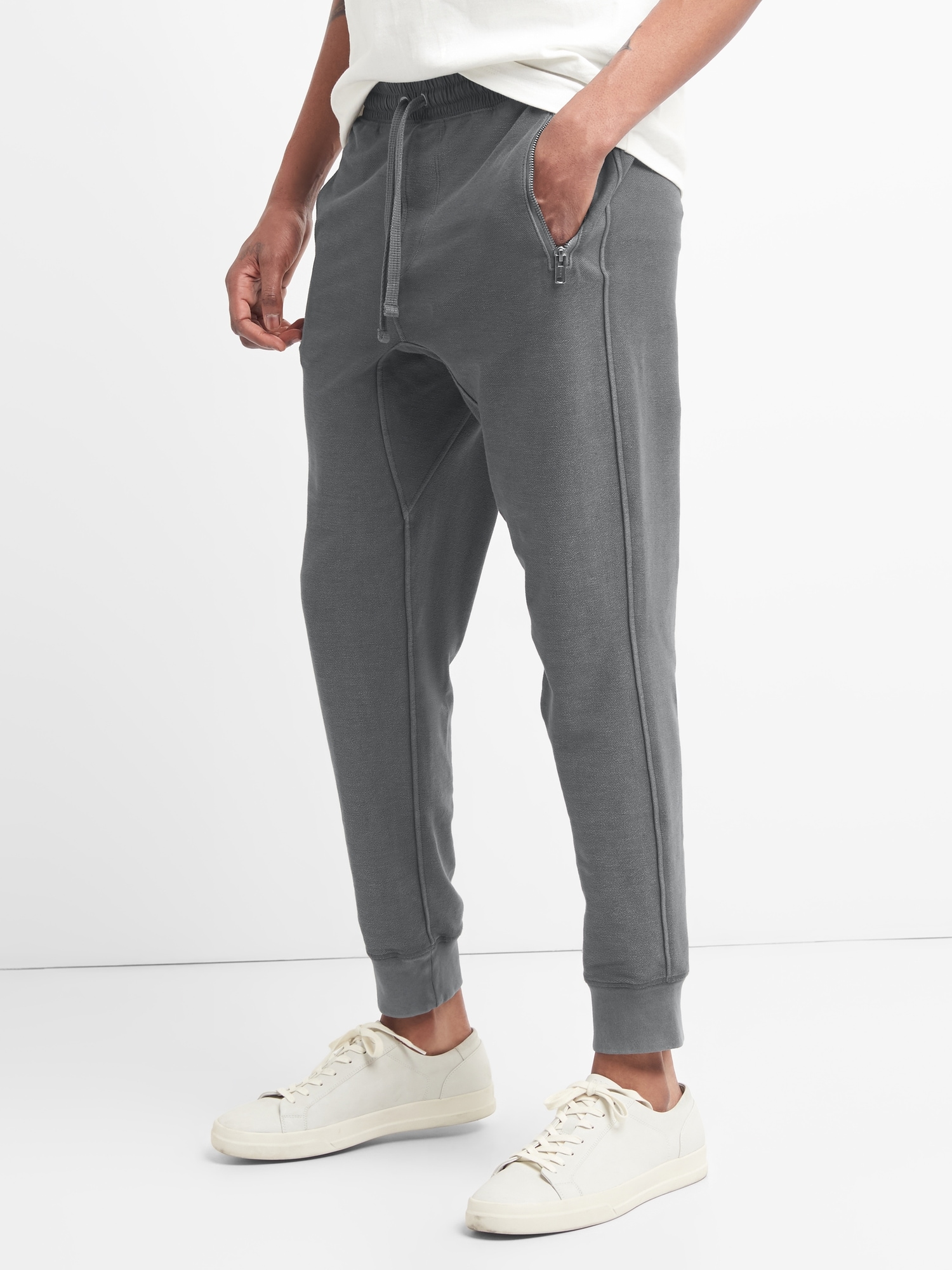 Twill Knit Zip Joggers | Gap