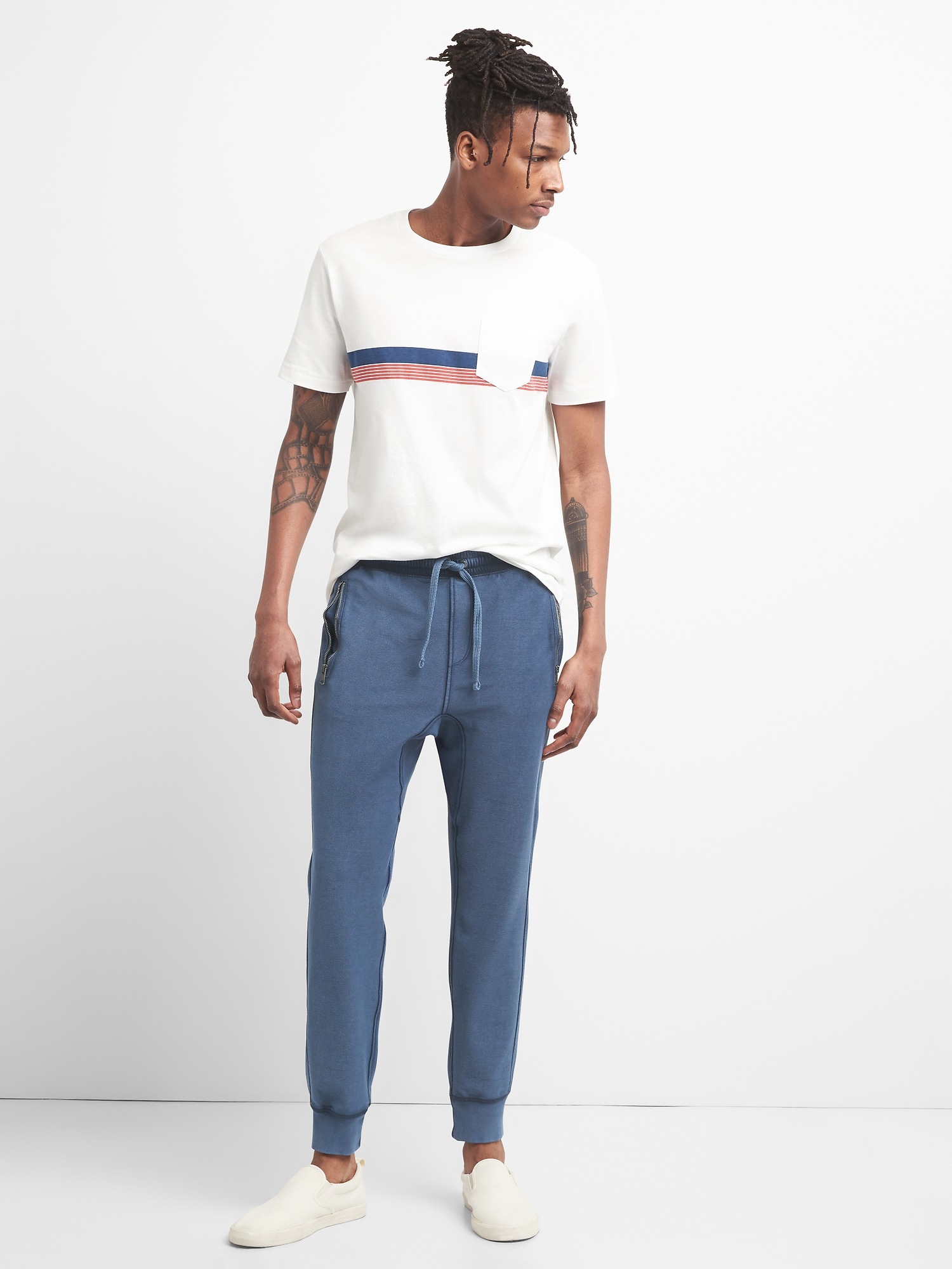 Twill Knit Zip Joggers | Gap