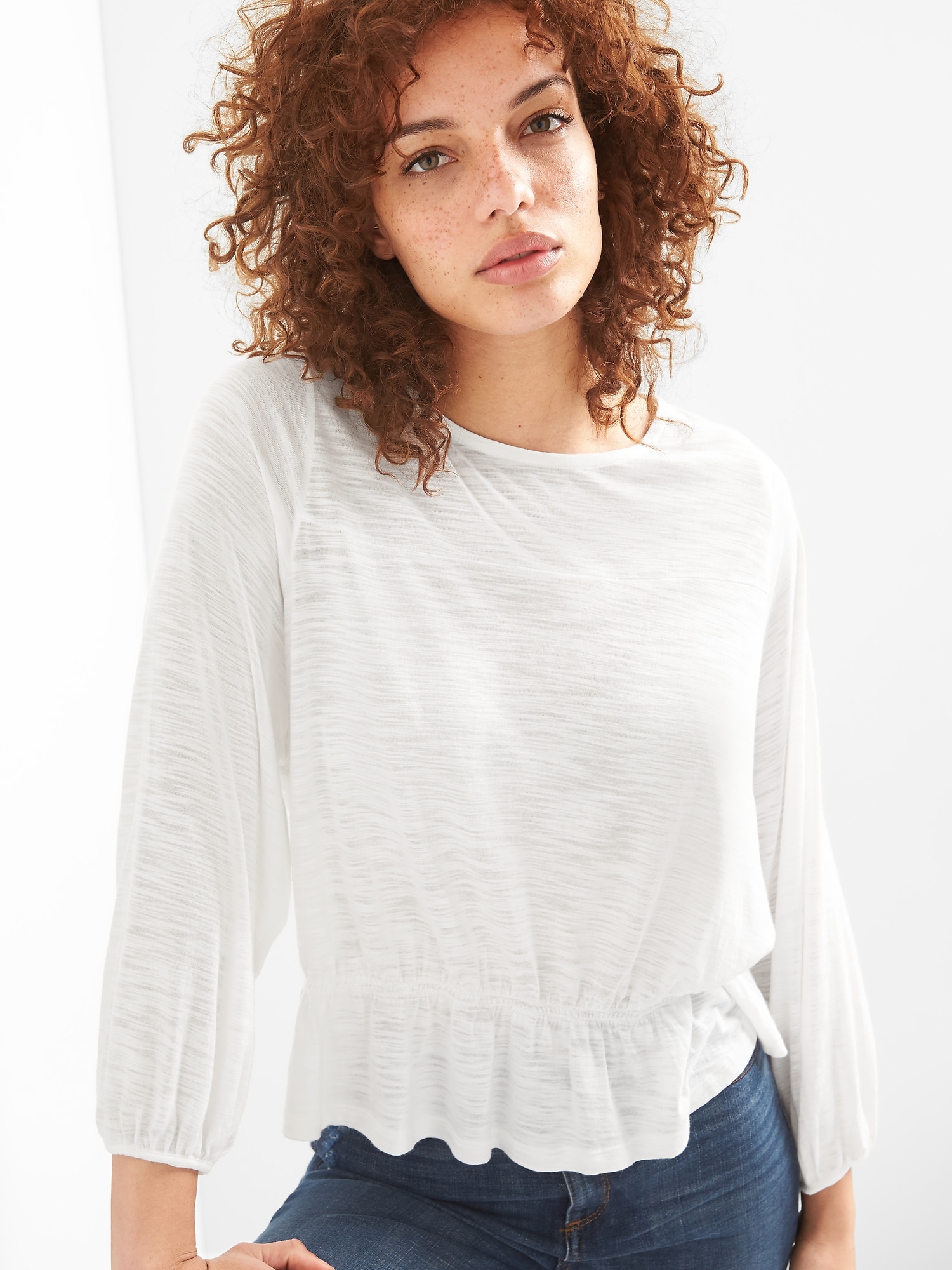 Long Sleeve Top with Smocking | Gap