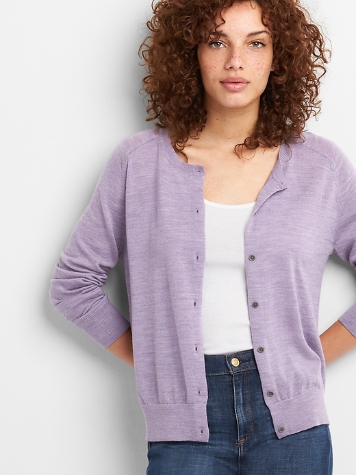 Crewneck Cardigan Sweater in Merino Wool | Gap
