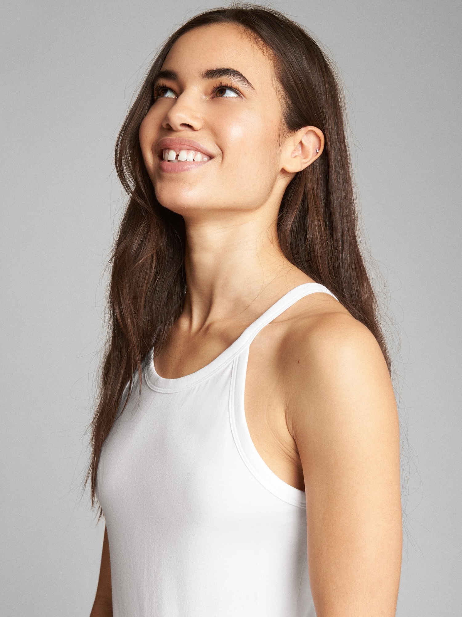 Fitted Halter Tank Bodysuit | Gap