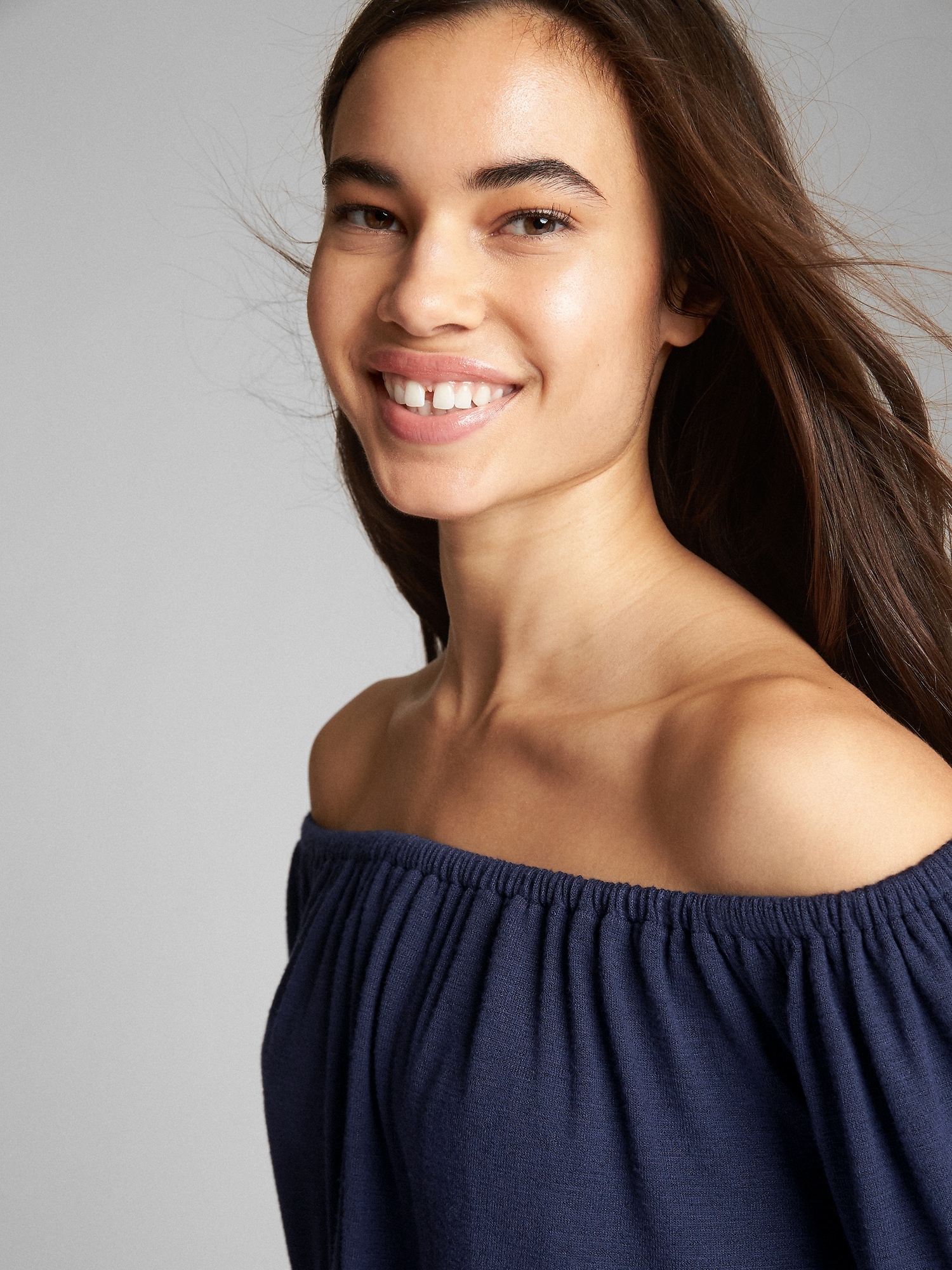 Softspun Long Sleeve Off-Shoulder Top | Gap