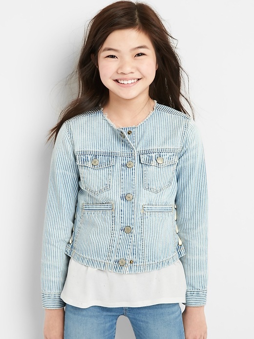 Kids Icon Railroad Stripe Denim Jacket | Gap