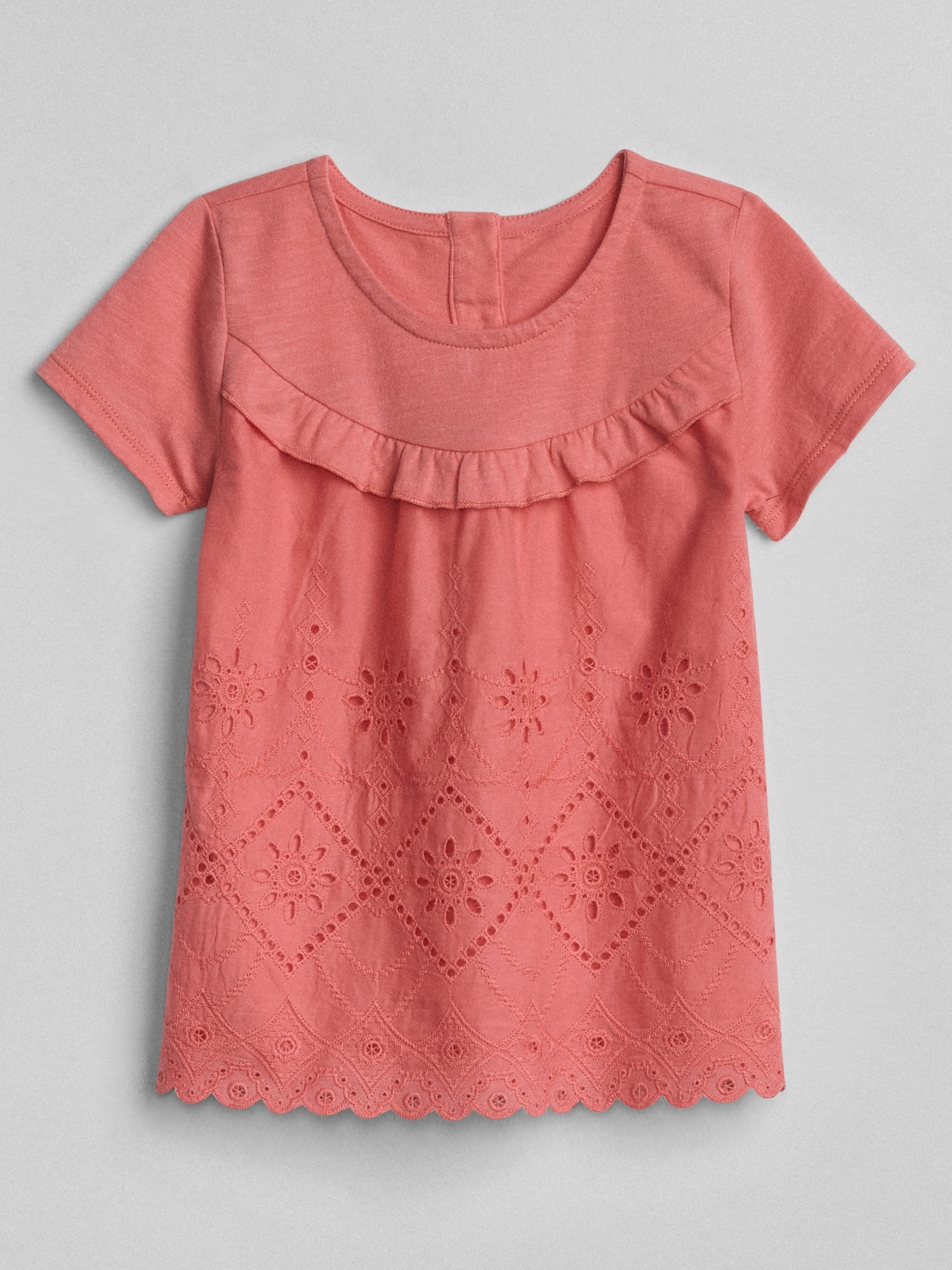Eyelet Ruffle T-Shirt | Gap