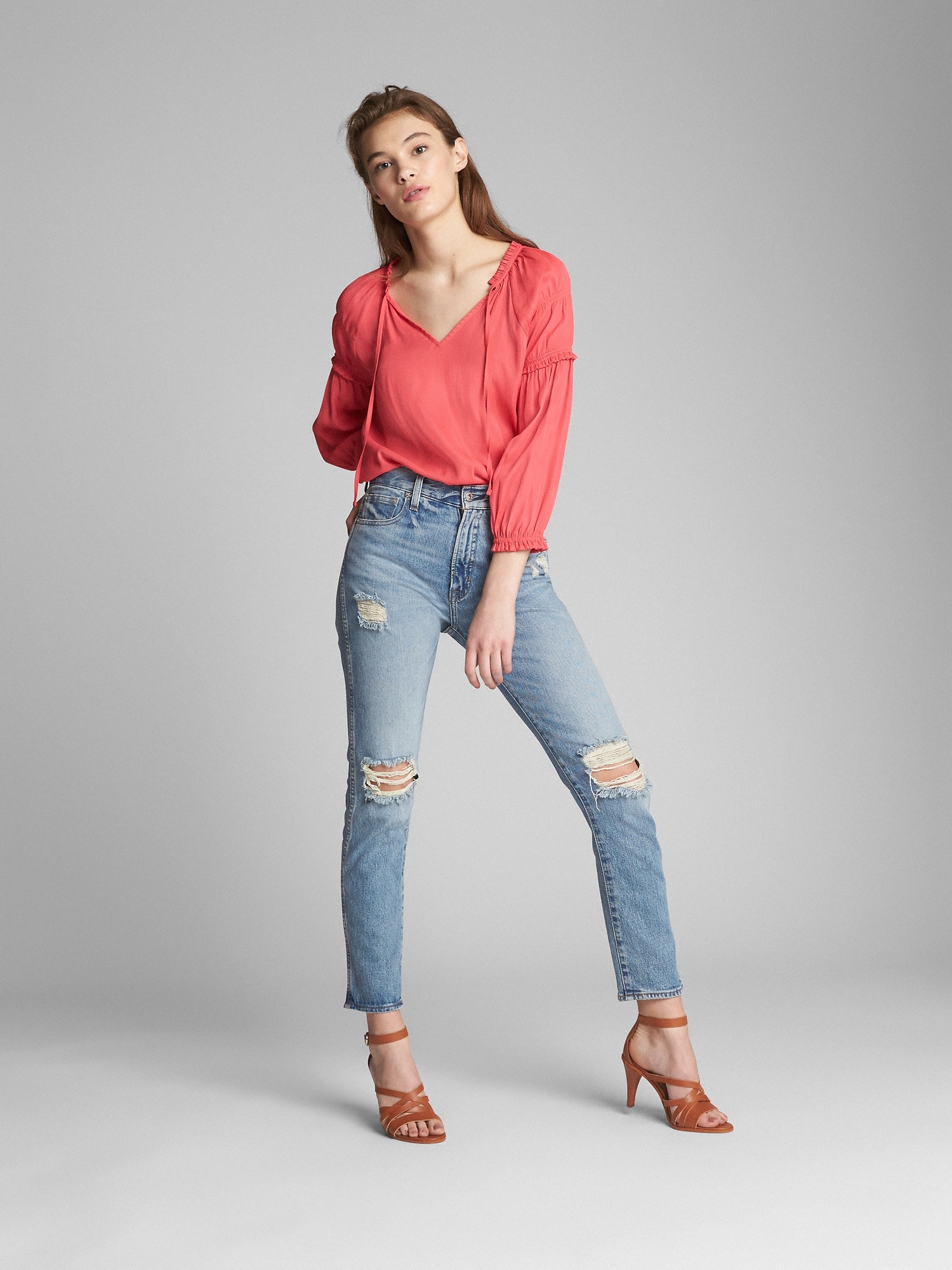 Satin Peasant Blouse | Gap
