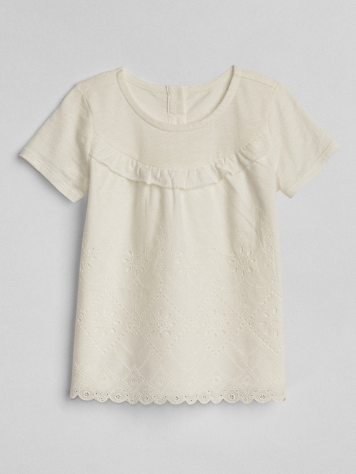 Eyelet Ruffle T-Shirt | Gap