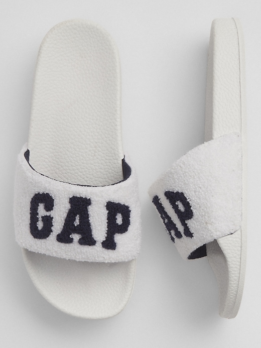 Logo Fuzzy Slide Sandals Gap