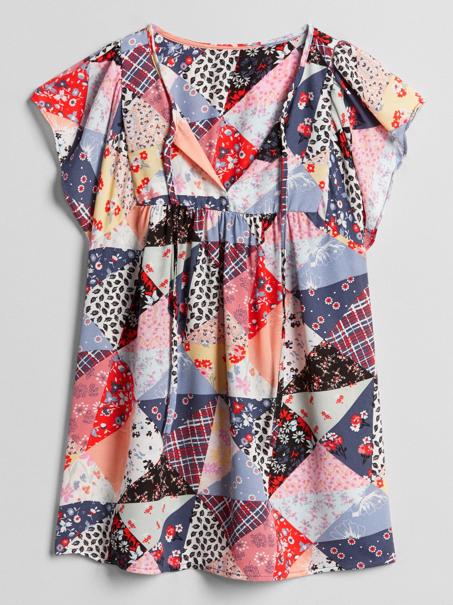 Patchwork Short Sleeve Smock Top | Gap
