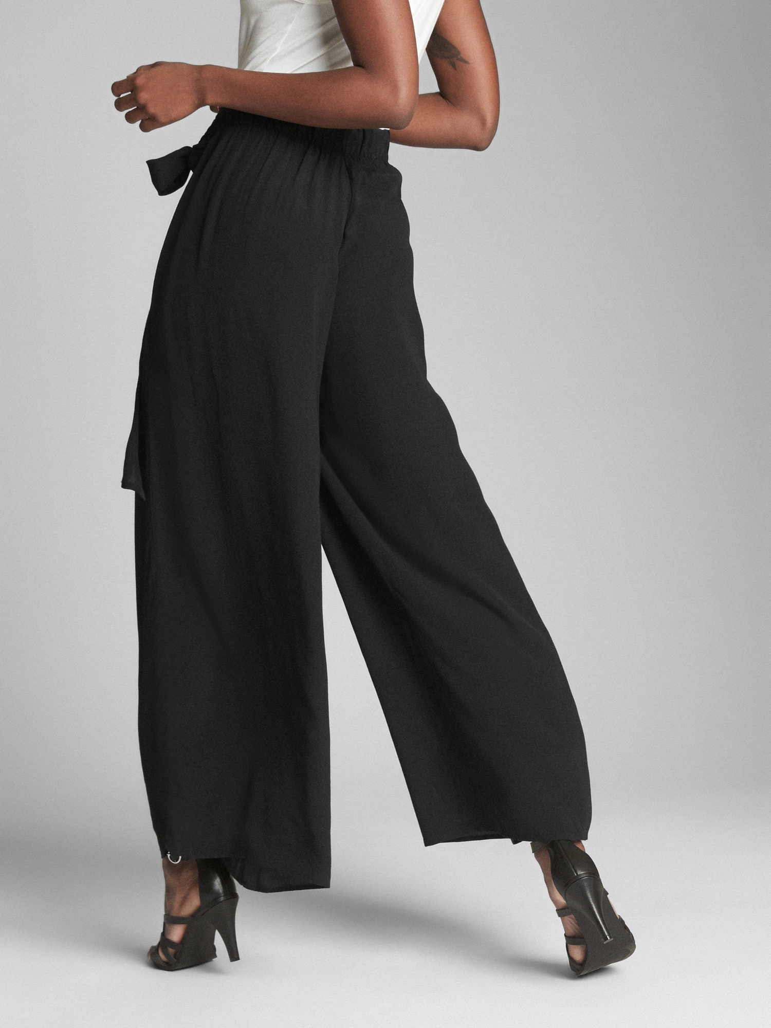 Wide-Leg Pants with Sash Belt | Gap