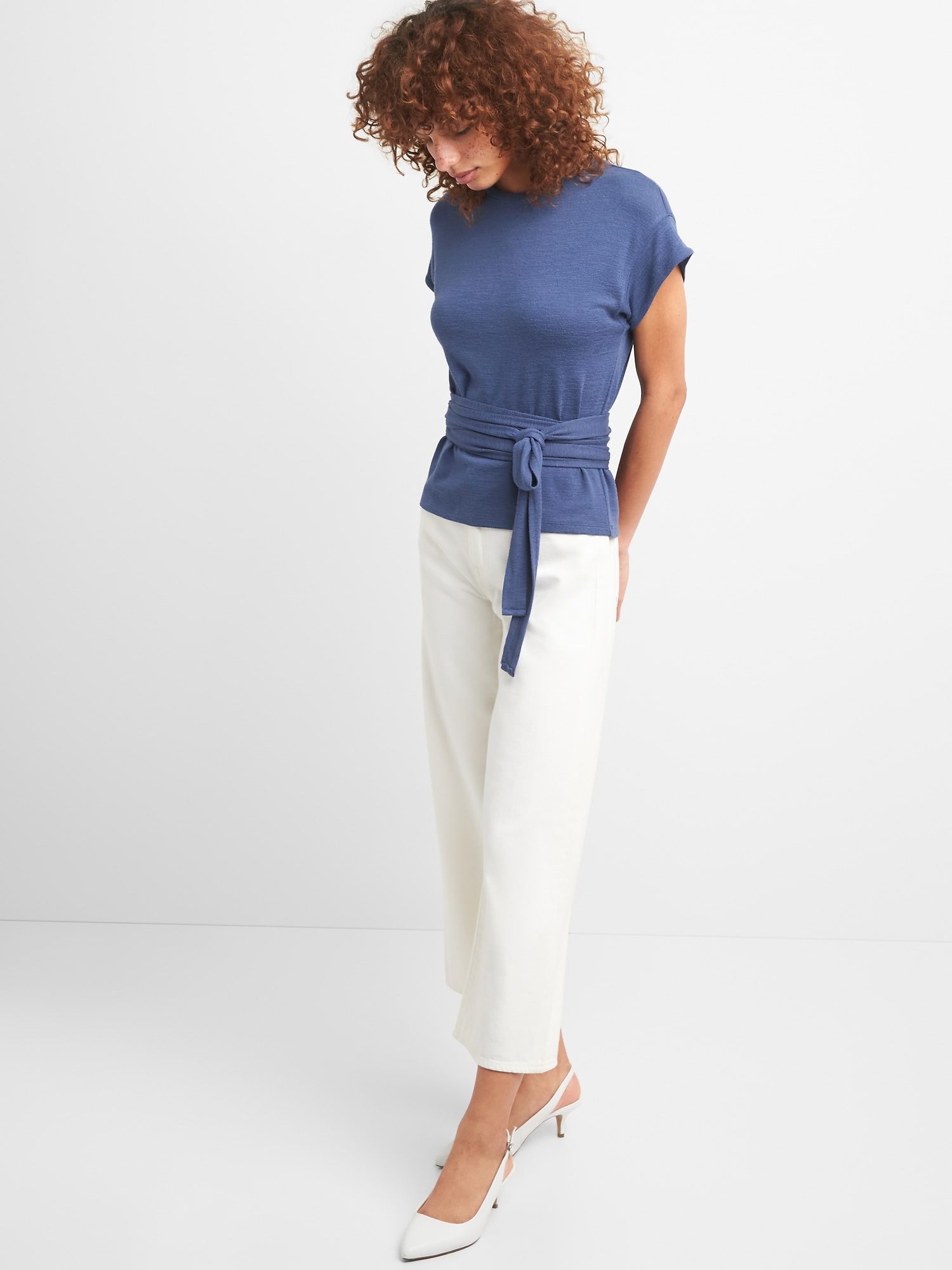 Softspun Short Sleeve Wrap-Belt Top | Gap