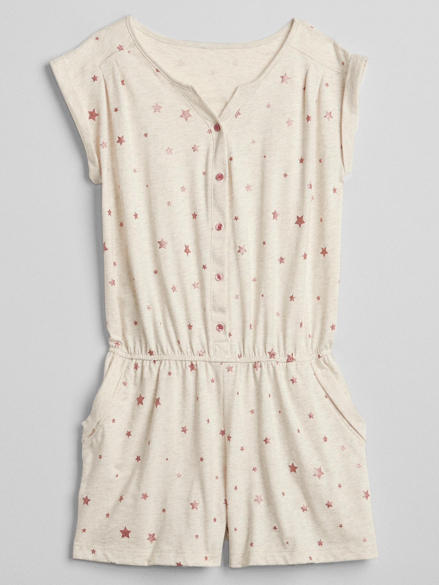 Print Button-Front Romper | Gap