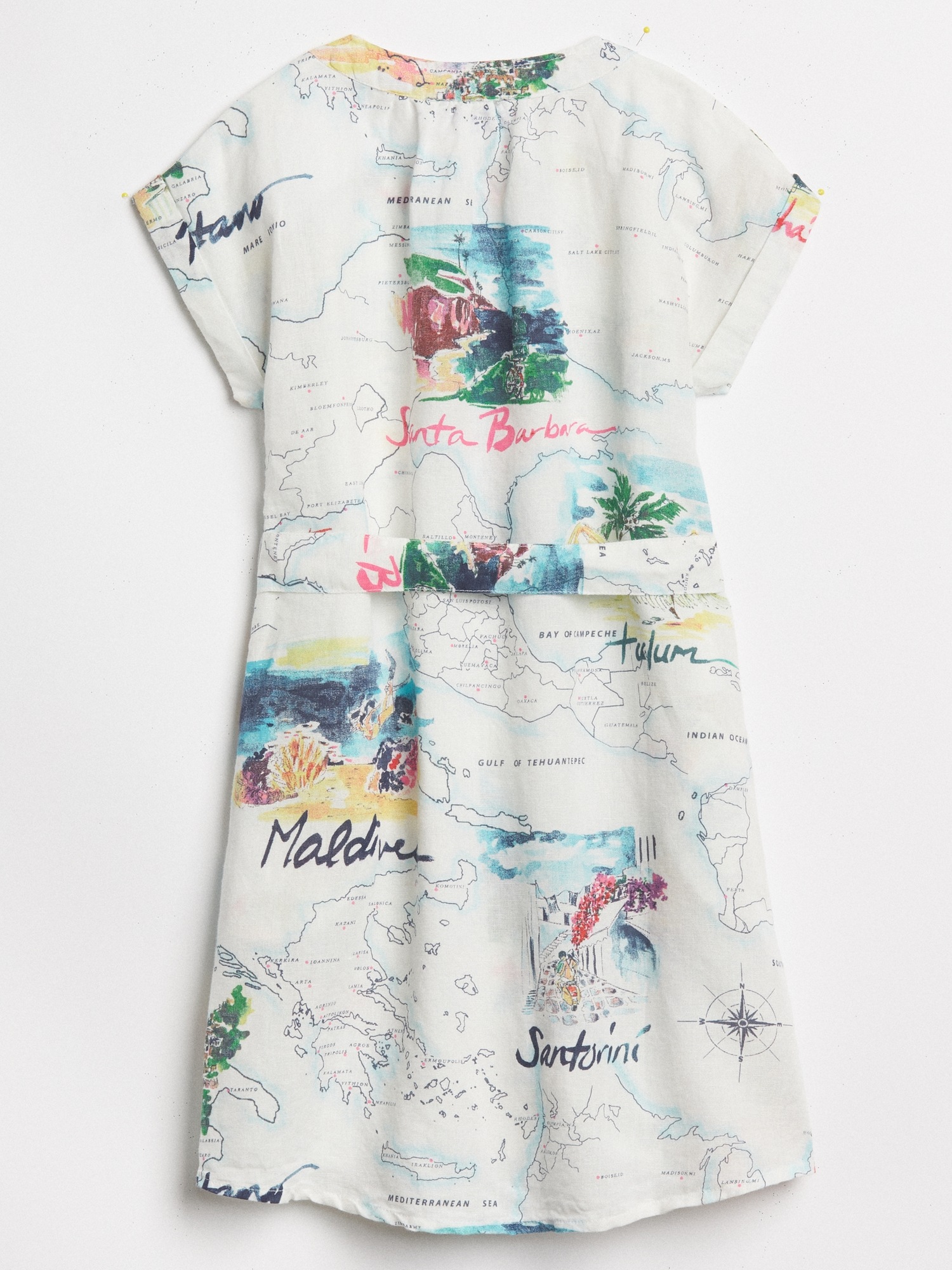 GapKids Map Print Tie-Belt Dress | Gap