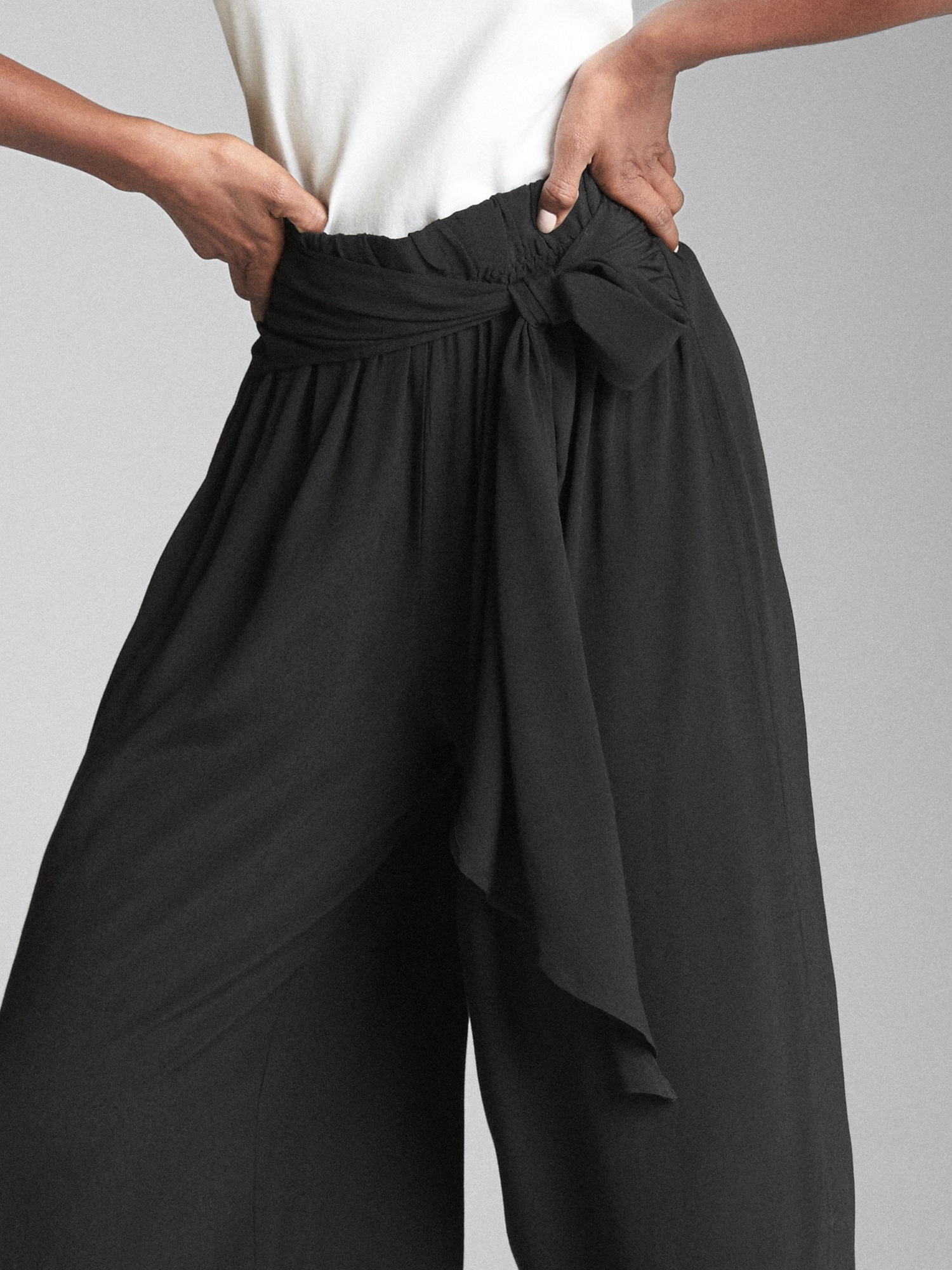 Wide-Leg Pants with Sash Belt | Gap