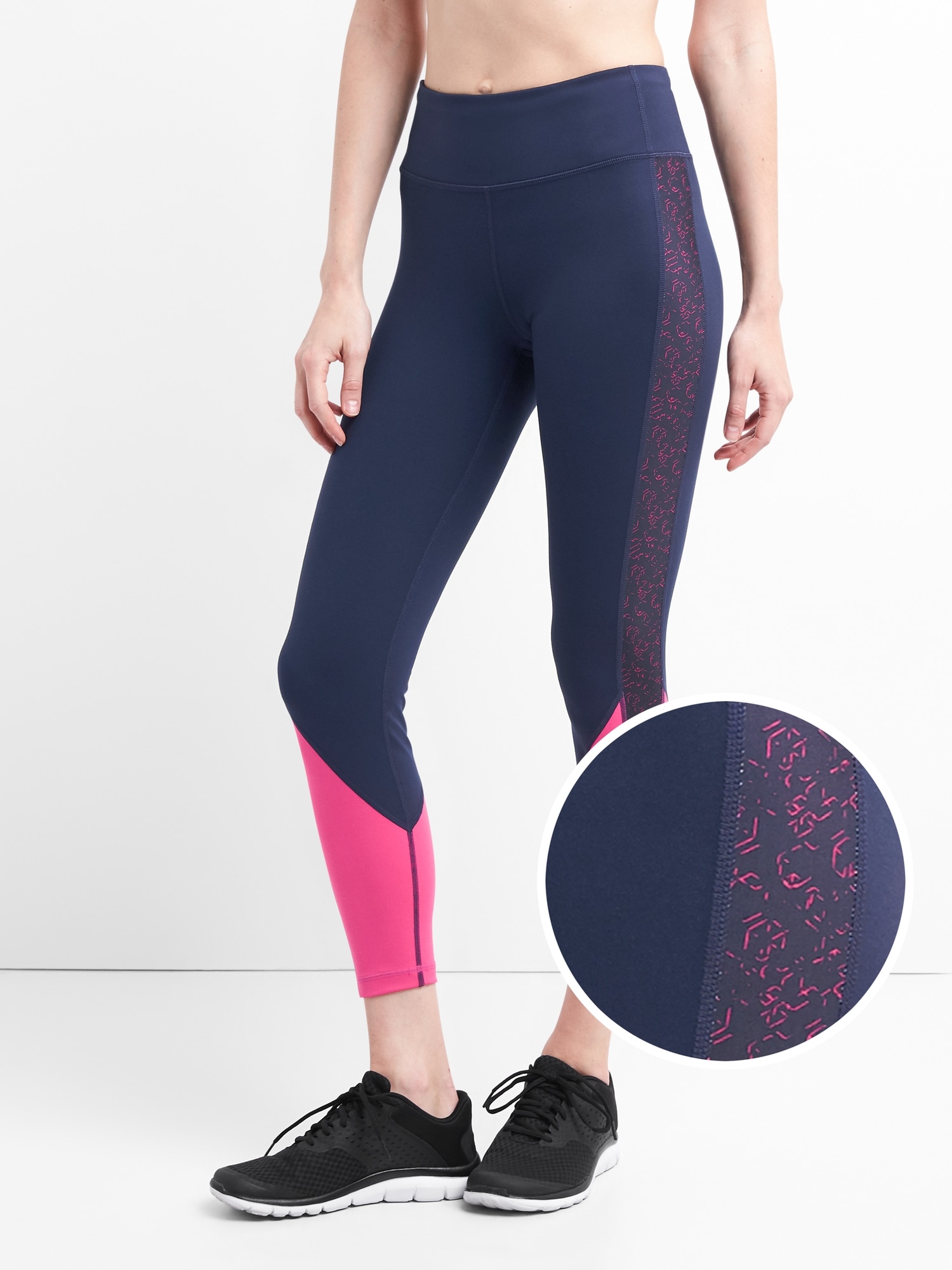 GFast Blackout Print Colorblock Leggings | Gap