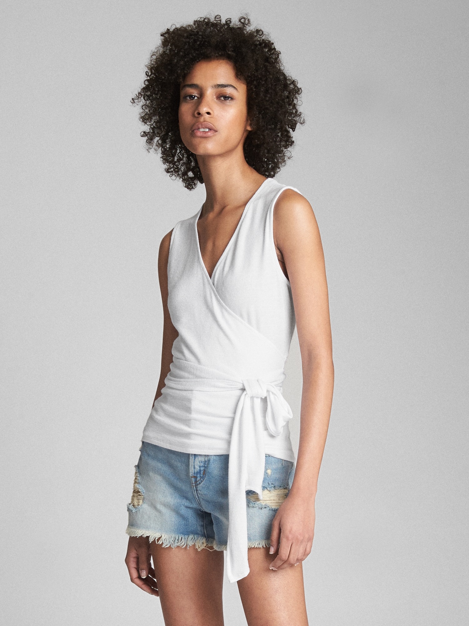 Softspun Sleeveless Wrap Top | Gap