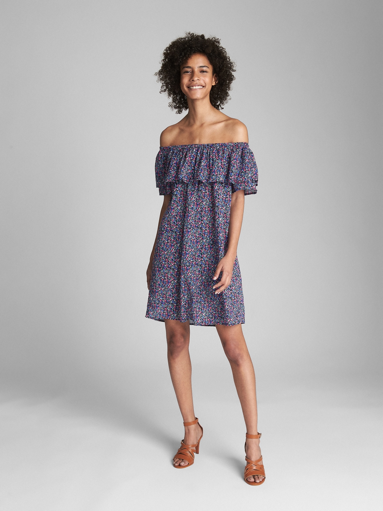 Print Off-Shoulder Ruffle Cover-Up | Gap