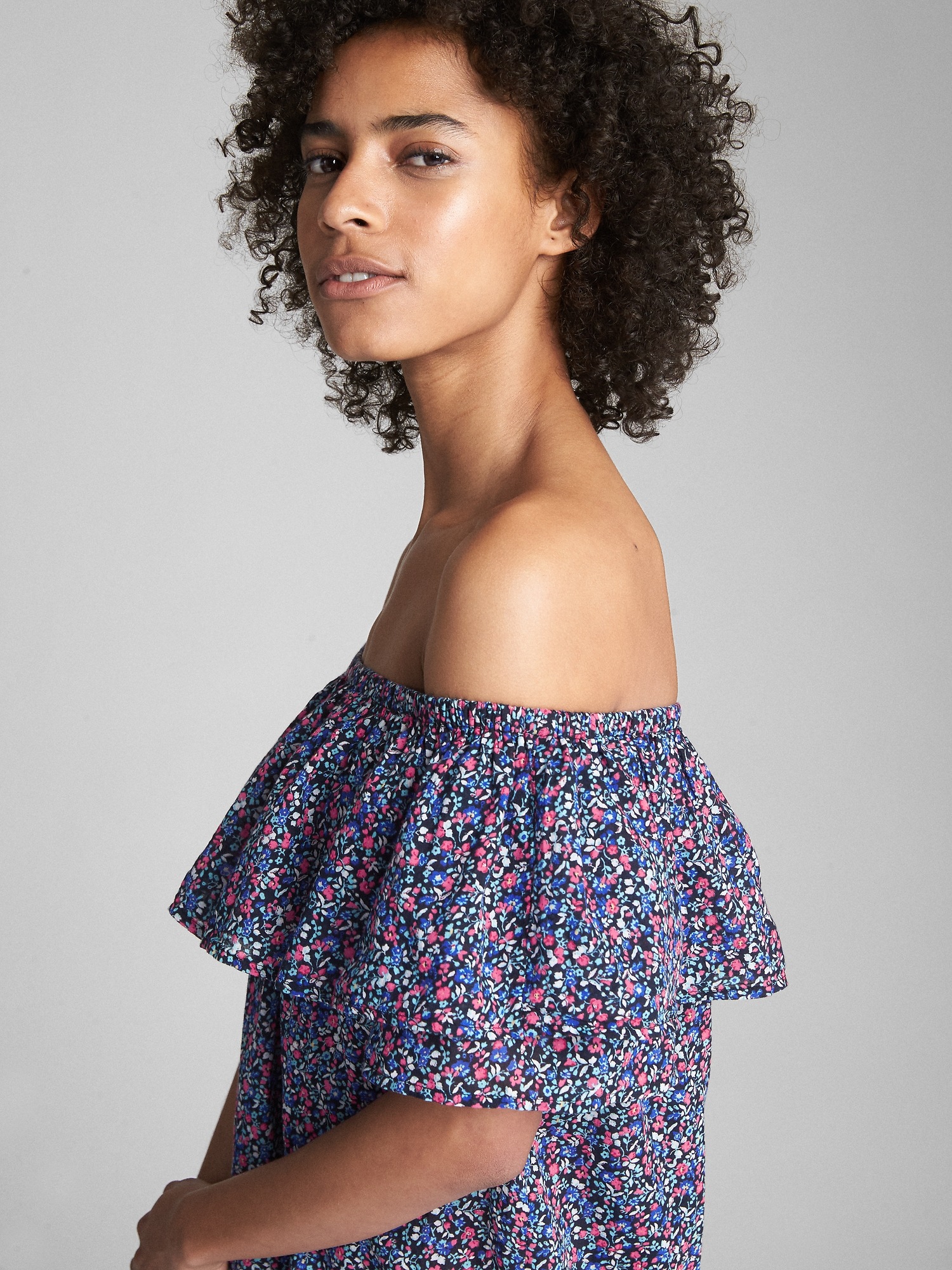 Print Off-Shoulder Ruffle Cover-Up | Gap