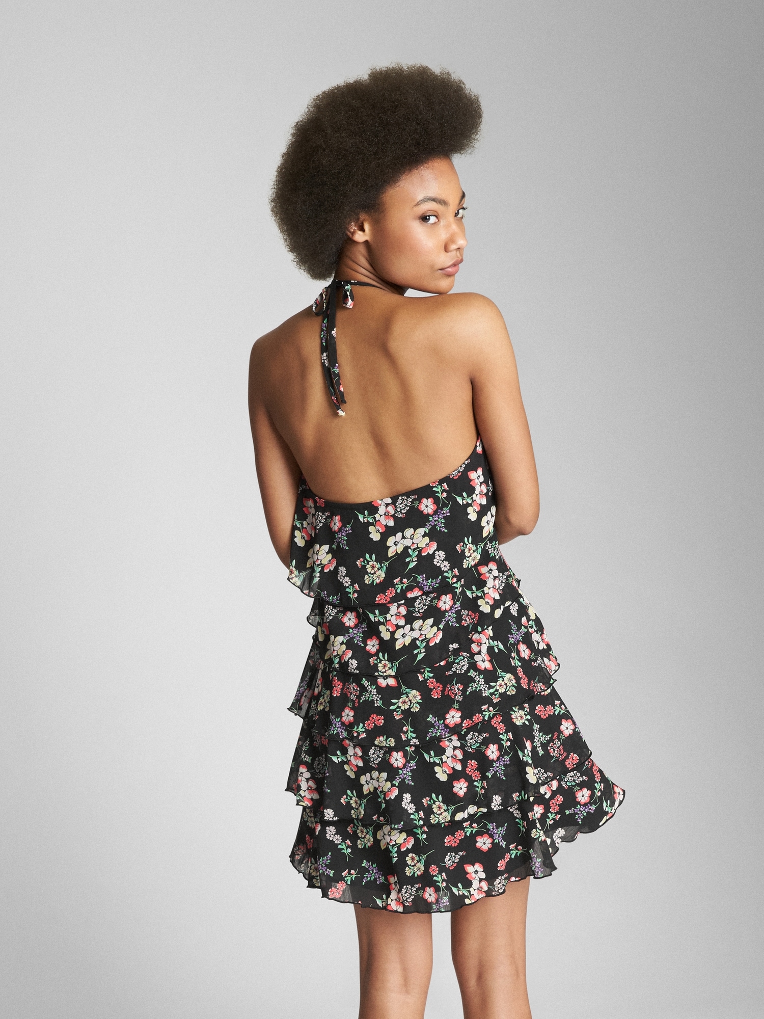 Tiered Ruffle Halter Dress | Gap