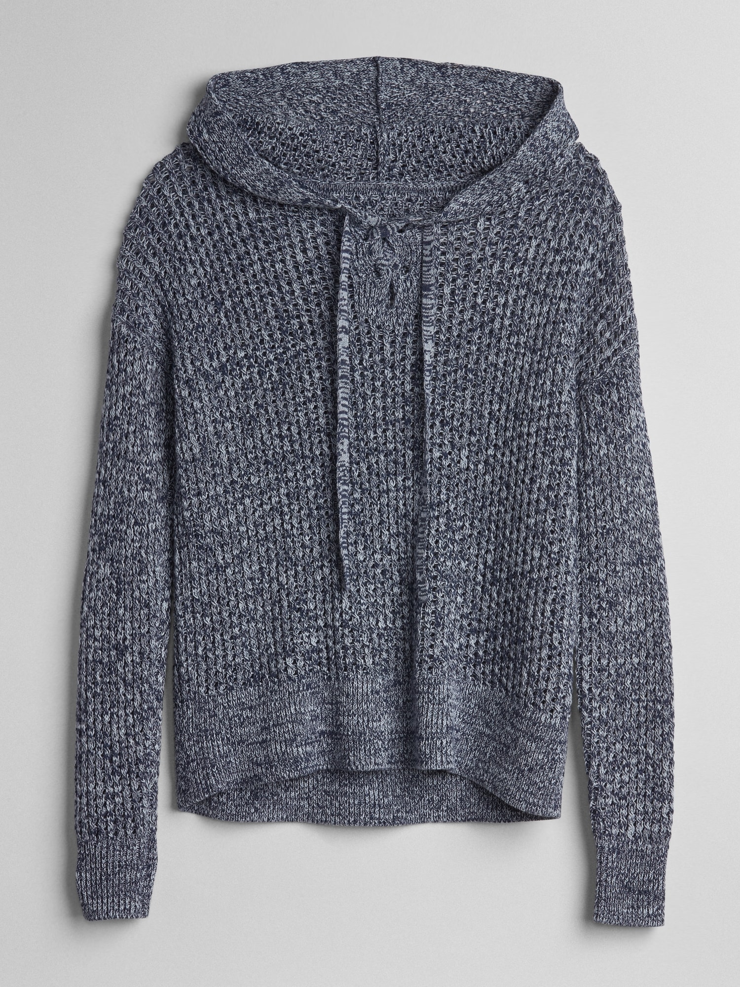 Lace-Up Hooded Pullover Sweater | Gap