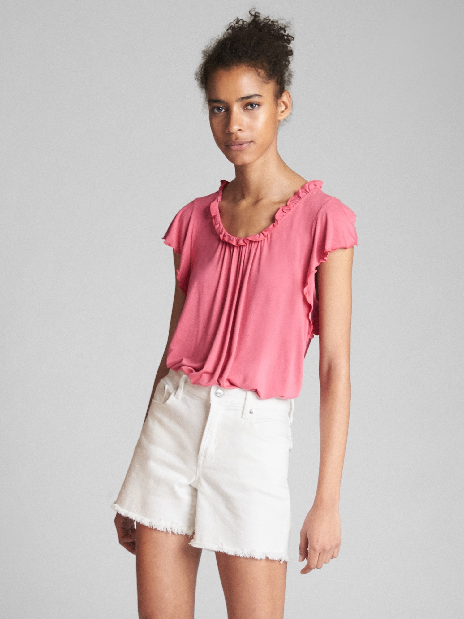 Short Sleeve Ruffle Top | Gap