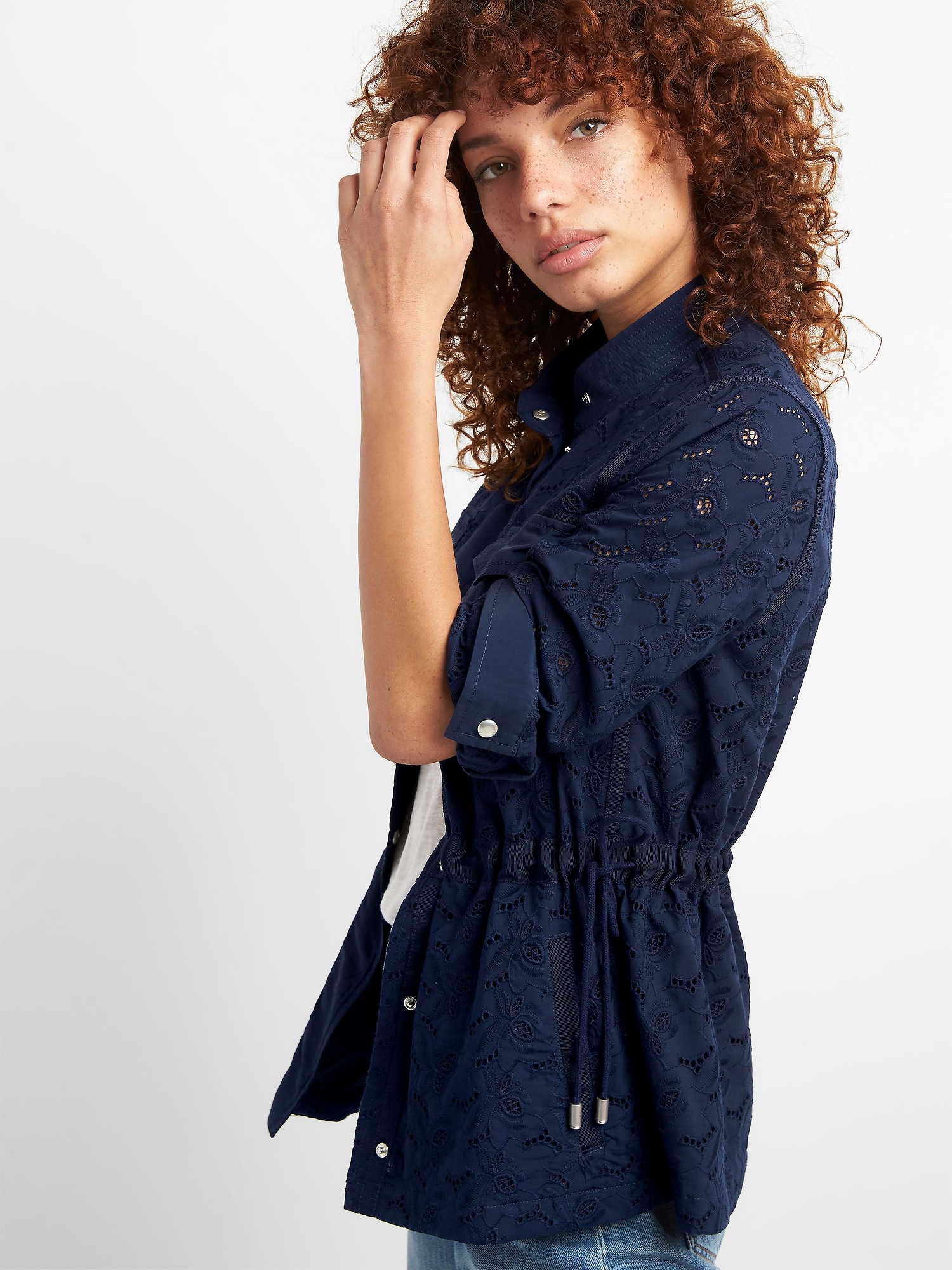 Floral Eyelet Utility Jacket | Gap