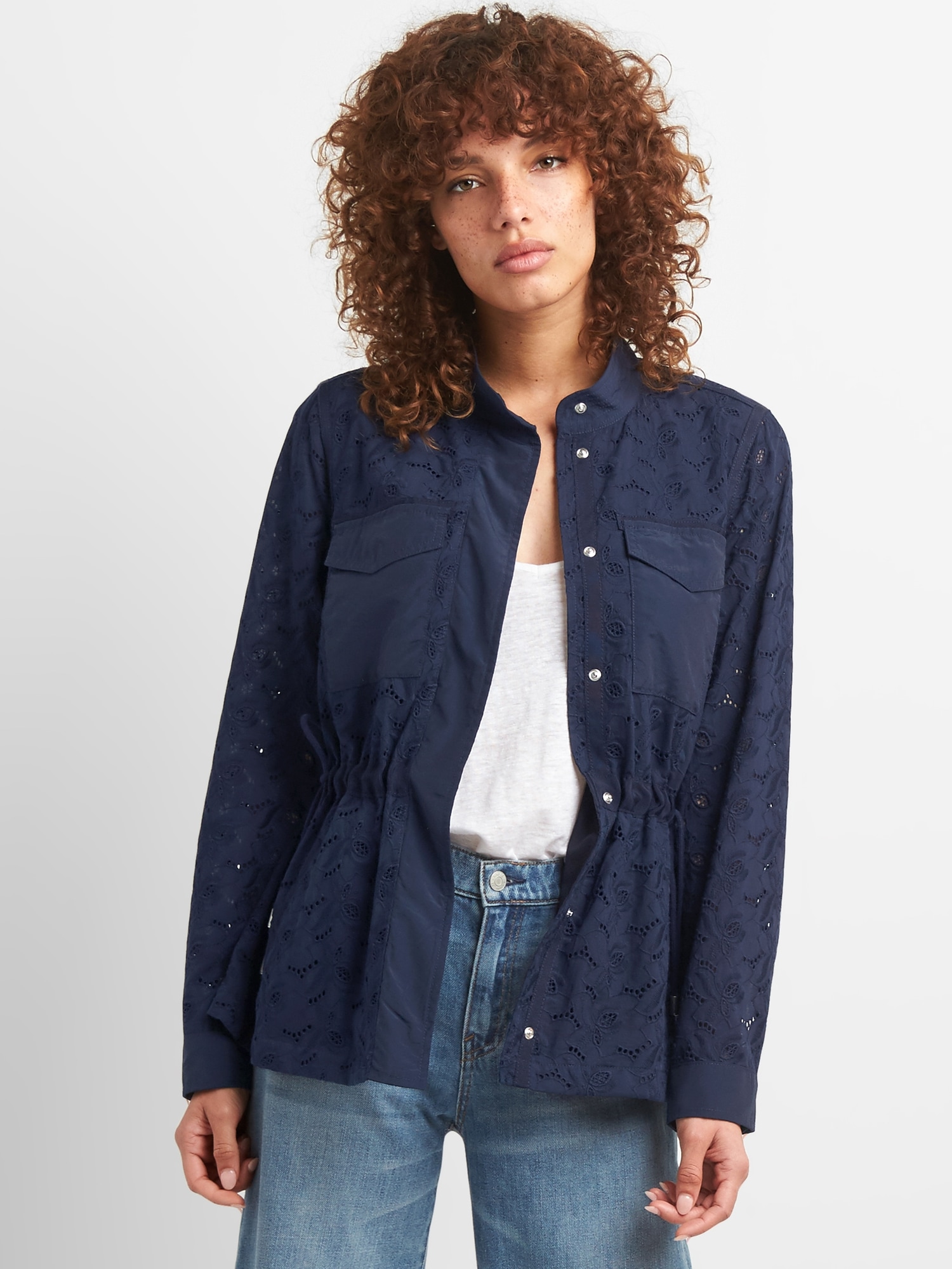 Floral Eyelet Utility Jacket | Gap