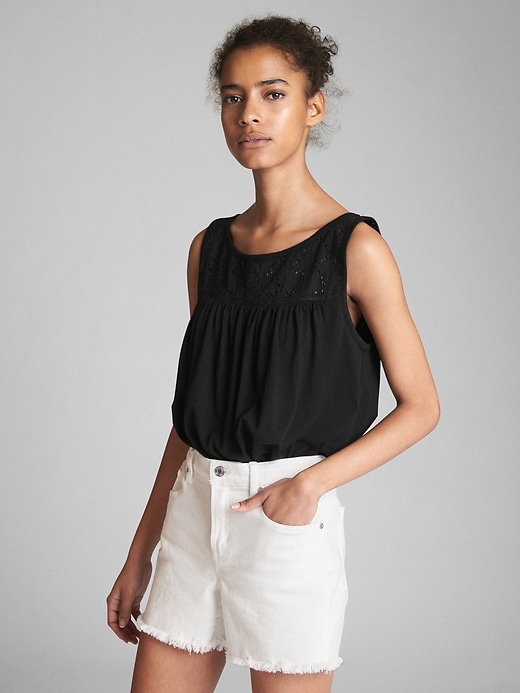 Eyelet Detail Tank Top Gap