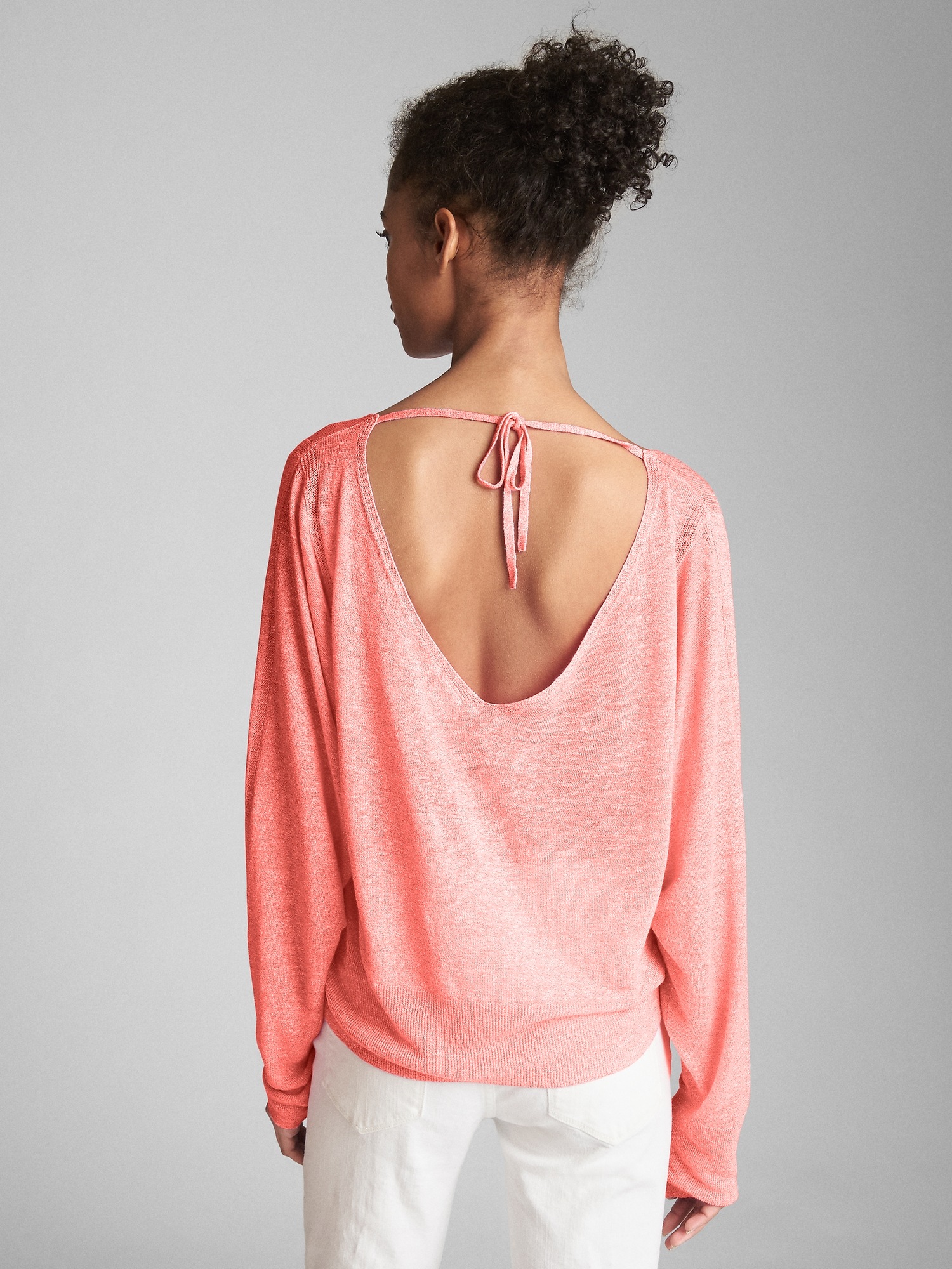 Lightweight Open-Back V-Neck Sweater | Gap