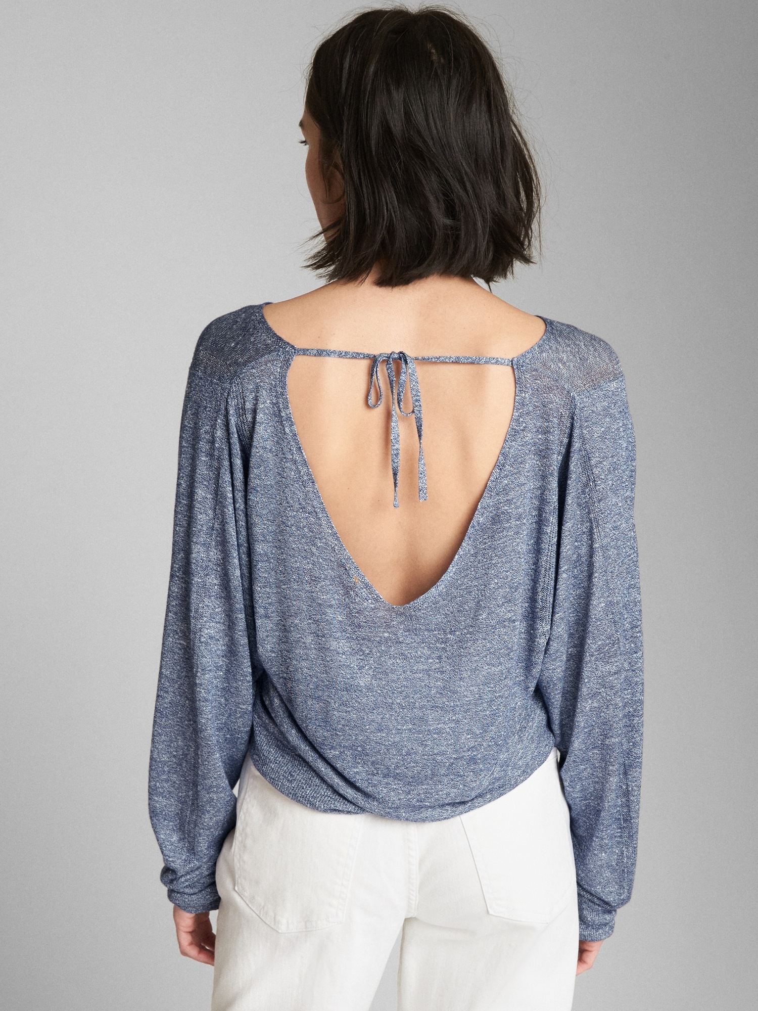 Lightweight Open-Back V-Neck Sweater | Gap
